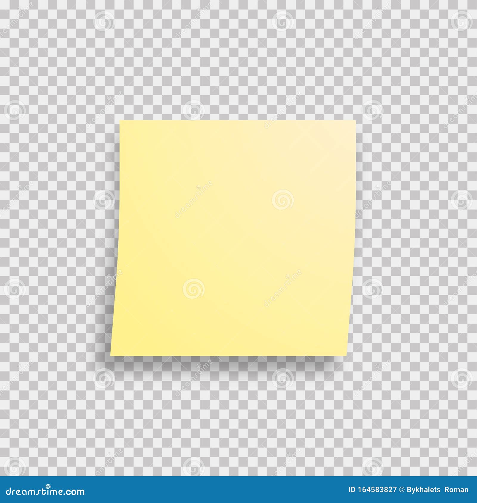 Sticky Note Isolated with Shadow on Transparent Background. Empty Peace ...