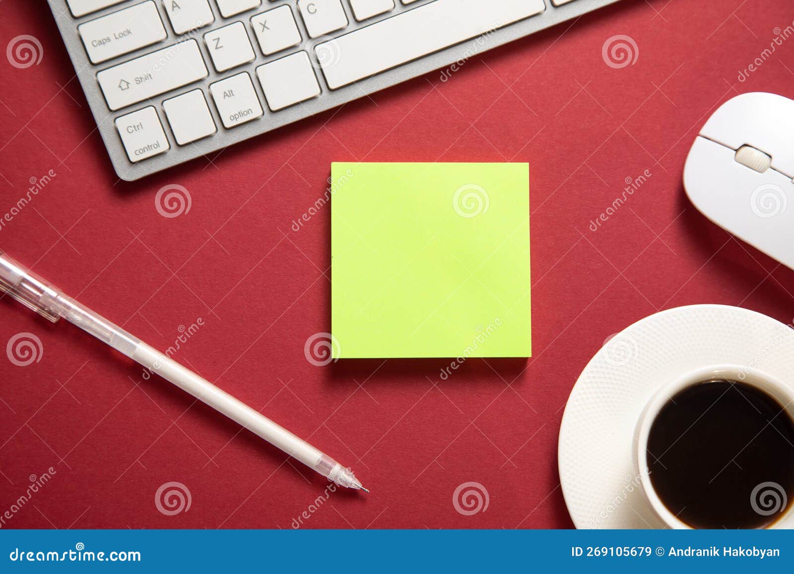 Sticky Note with a Keyboard and Business Objects Stock Image - Image of ...