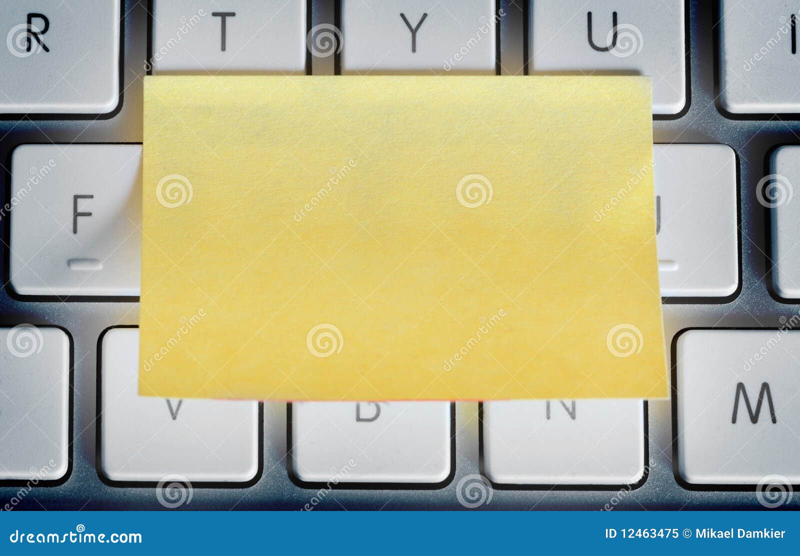 Sticky Note on Laptop Keyboard Stock Image - Image of view, high: 12463475