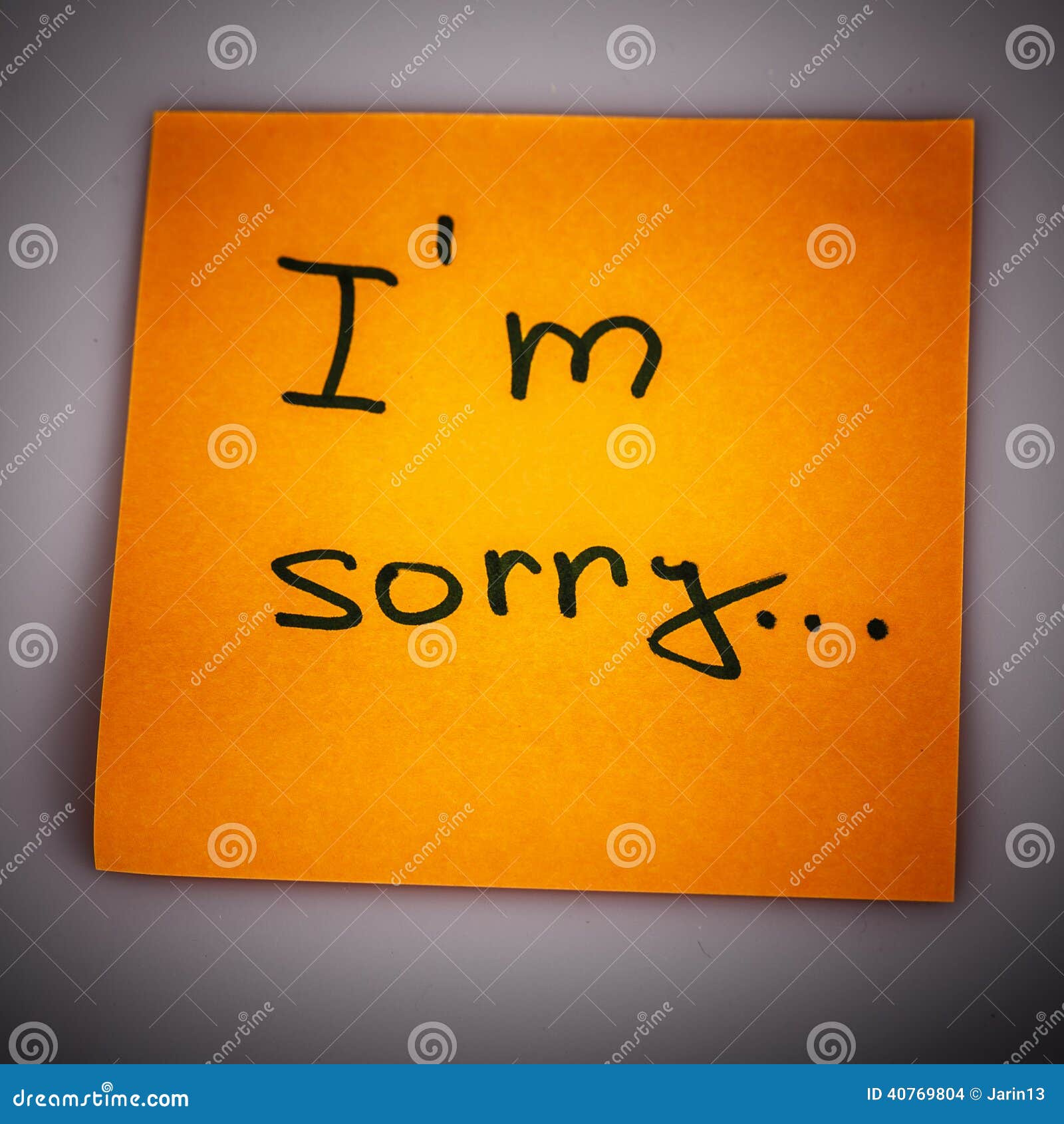 Sticky Note Message Isolated on White - I am Sorry Stock Photo - Image ...