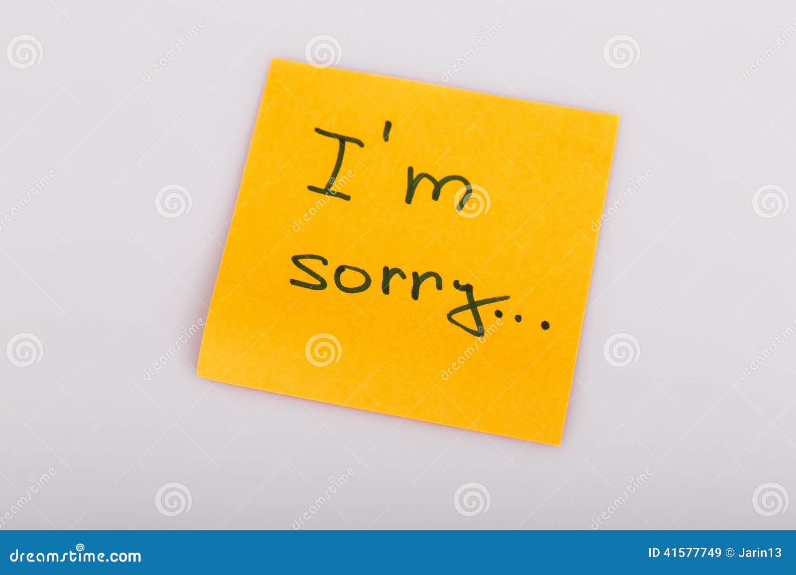 Sticky Note Message Isolated on White - I am Sorry Stock Image - Image ...
