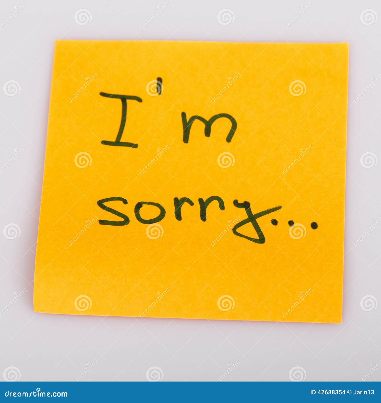 Sticky Note Message Isolated on White - I am Sorry Stock Photo - Image ...