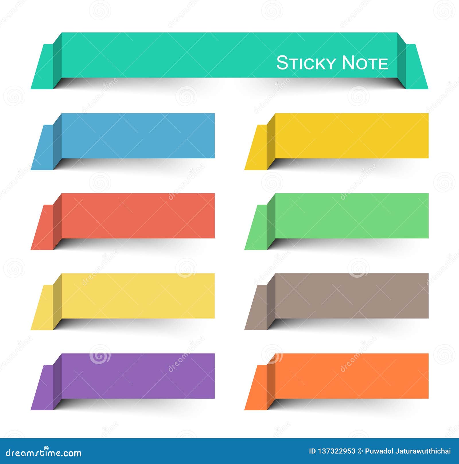 Sticky Note . Multicolor and Floating Paper Design Stock Vector ...