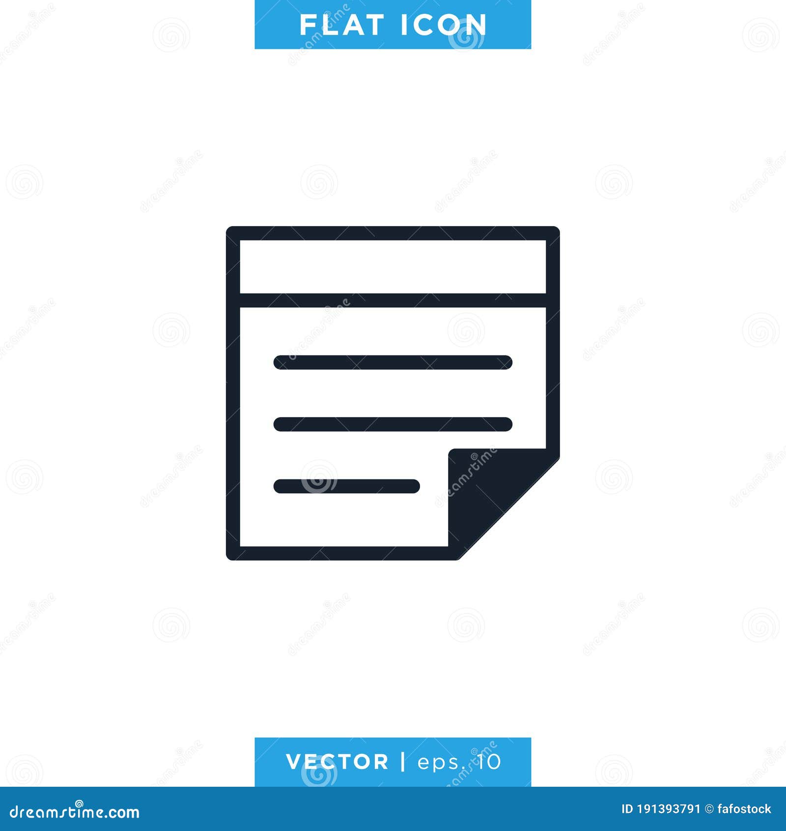 Sticky Note, Notepad Icon Vector Logo Design Template Stock Vector ...