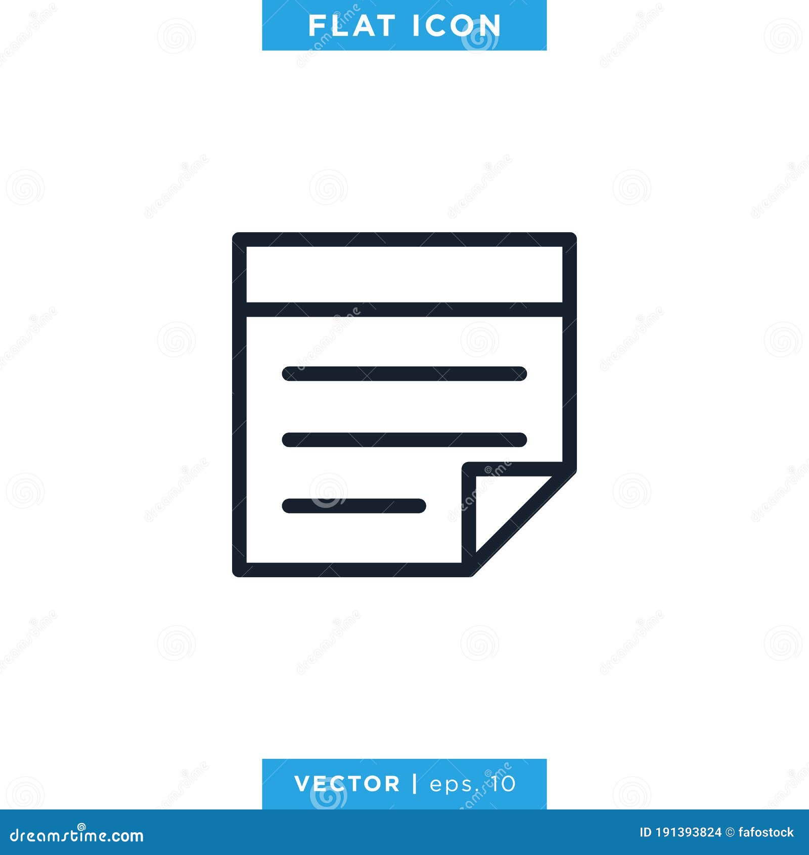 Sticky Note, Notepad Icon Vector Logo Design Template Stock Vector ...