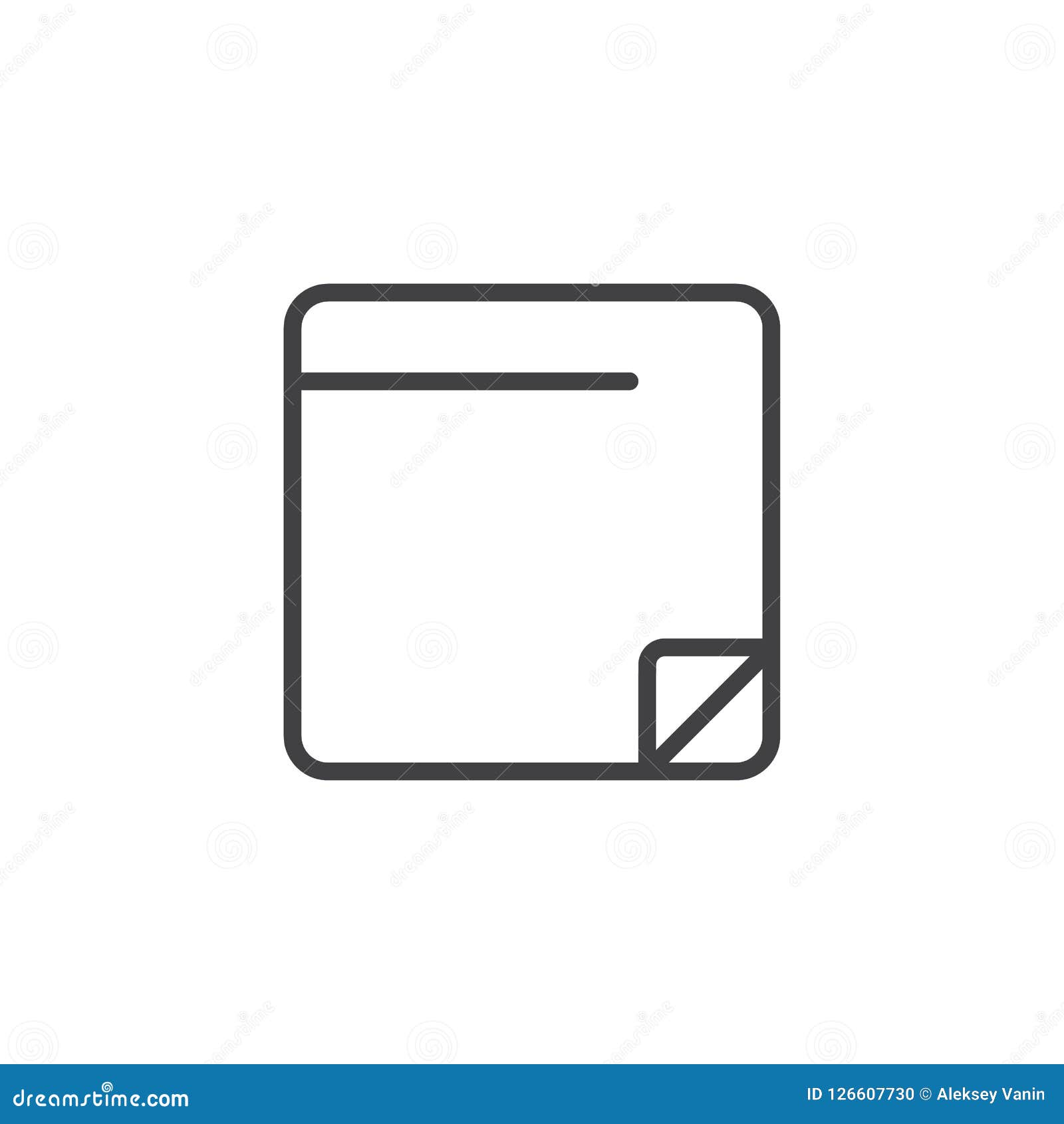 Sticky note outline icon stock vector. Illustration of sheet - 126607730