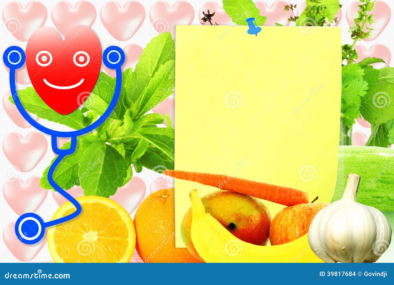 Sticky Note Paper for Health and Heart Related Note Stock Illustration ...