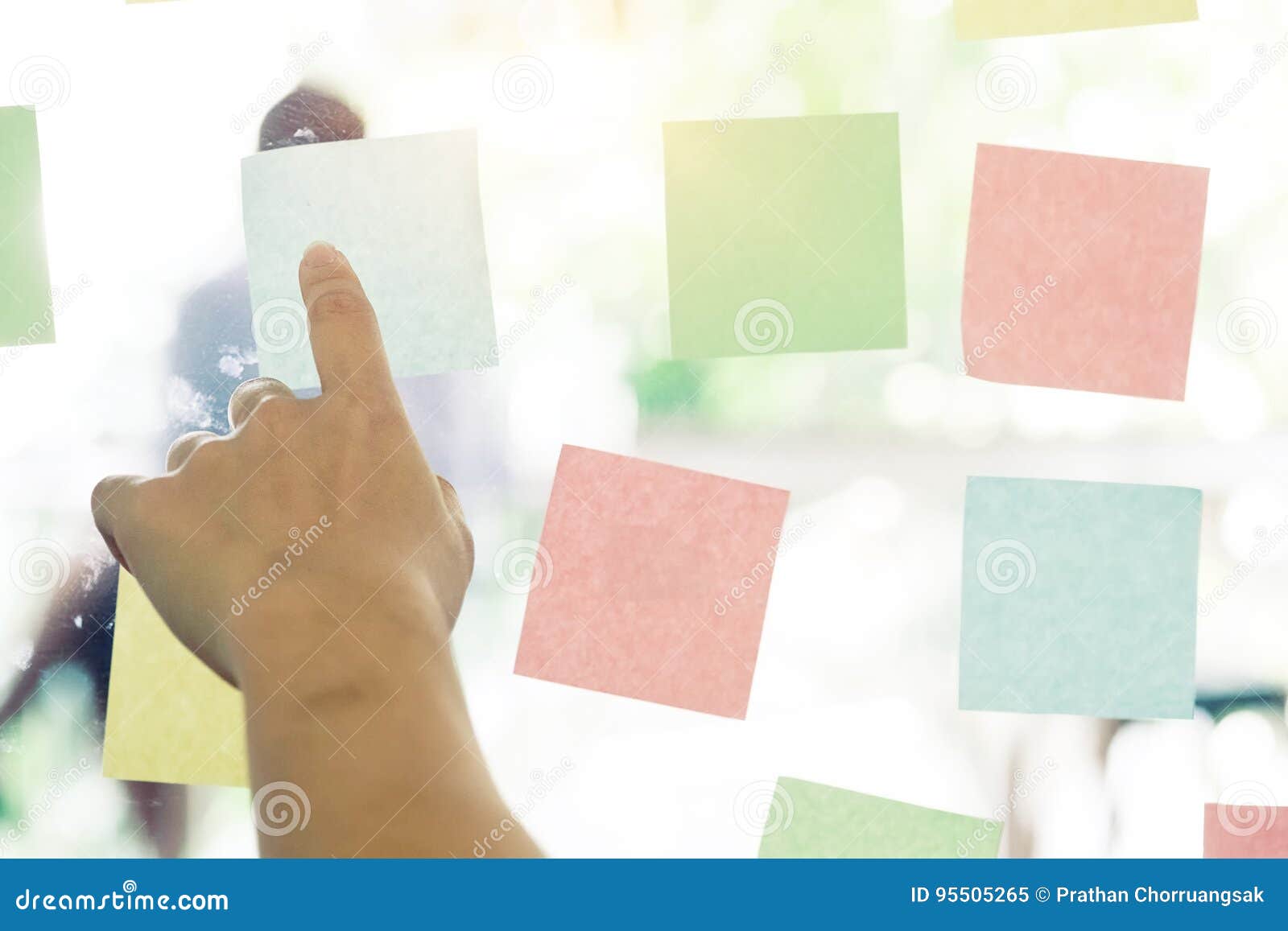 Sticky Note Paper Reminder Schedule on Window. Stock Image - Image of ...