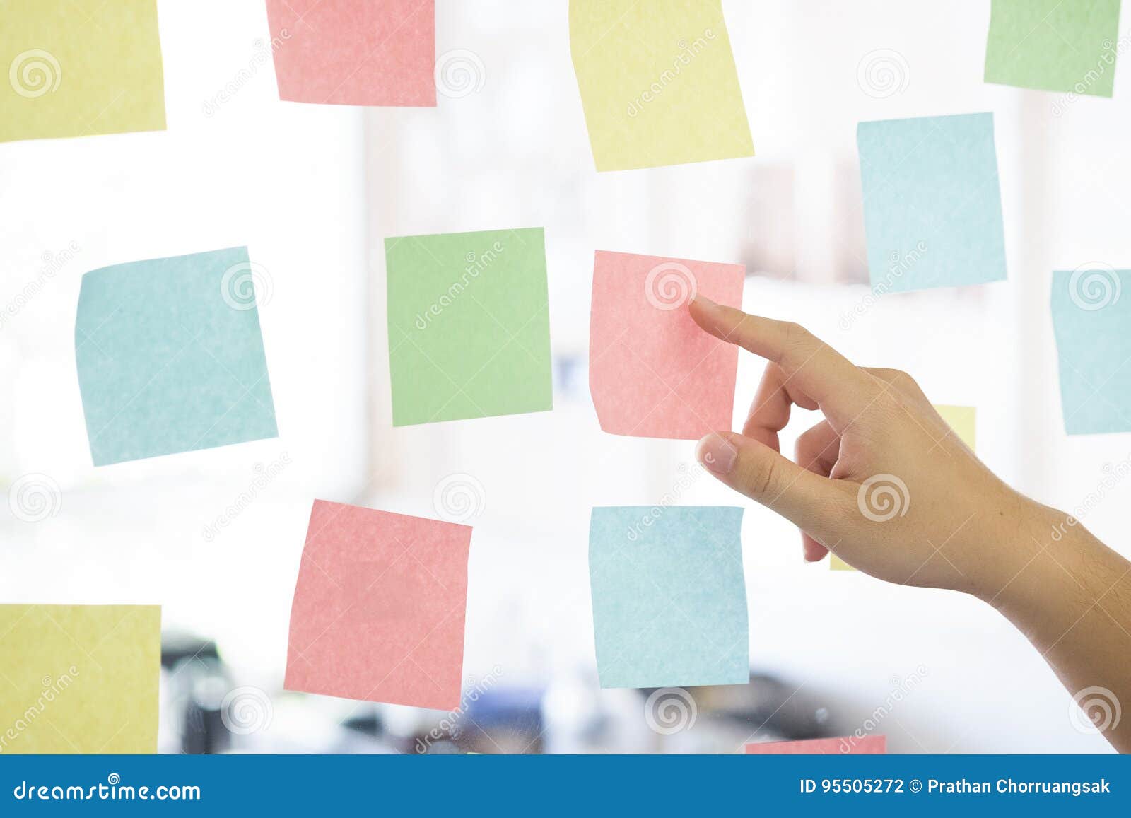 Sticky Note Paper Reminder Schedule on Window. Stock Photo - Image of ...