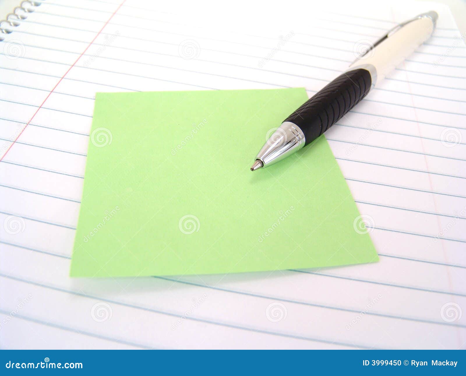 Sticky note with pen stock photo. Image of green, urgent - 3999450