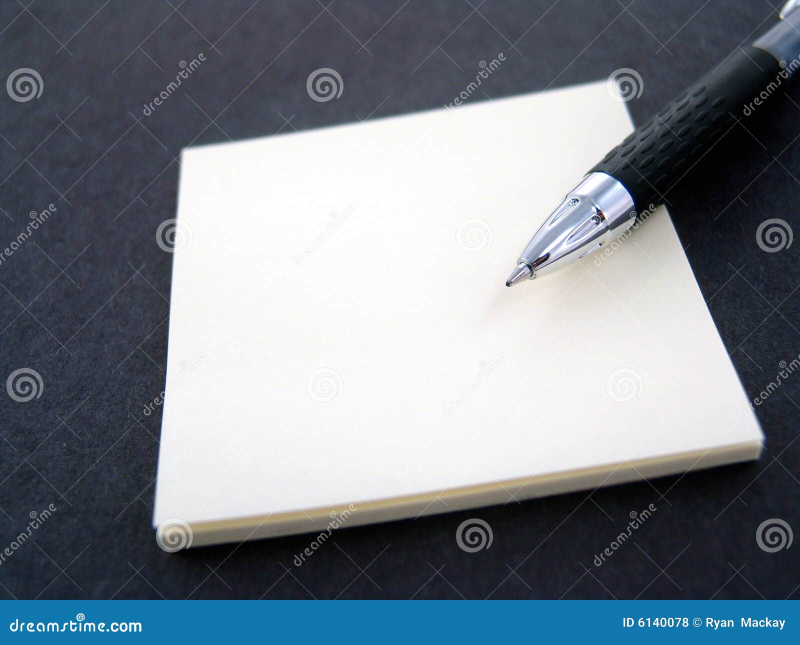 Sticky Note With Pen Royalty Free Stock Photos - Image: 6140078
