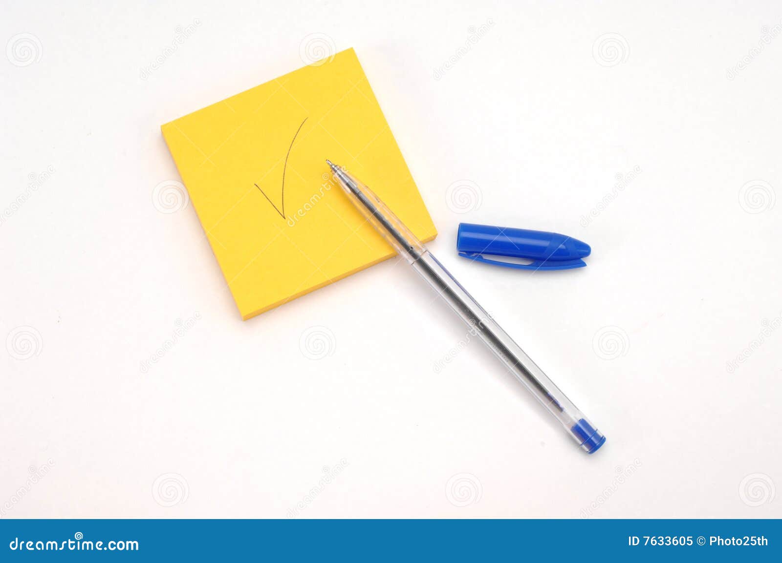 Sticky note and pen stock image. Image of write, sticky - 7633605