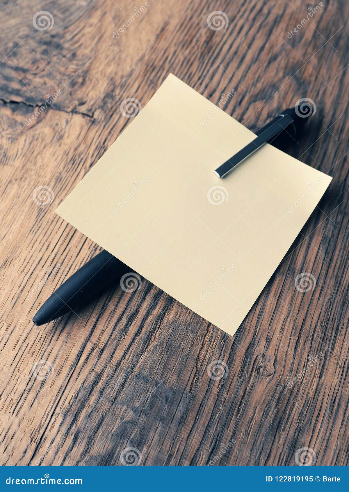 Sticky Note with a Pen on a Table Stock Image - Image of copy, business ...