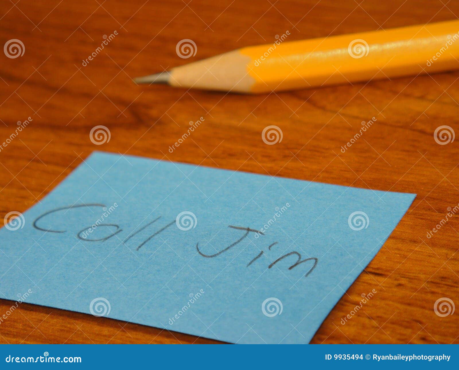 Sticky Note And Pencil On Desk Stock Photo - Image of business, desk ...