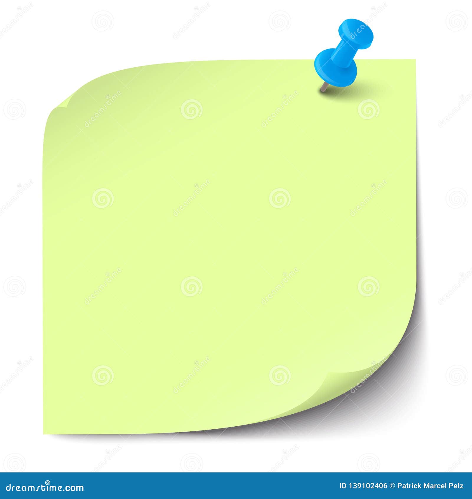 Sticky Note with Pin Needle Stock Vector - Illustration of office ...