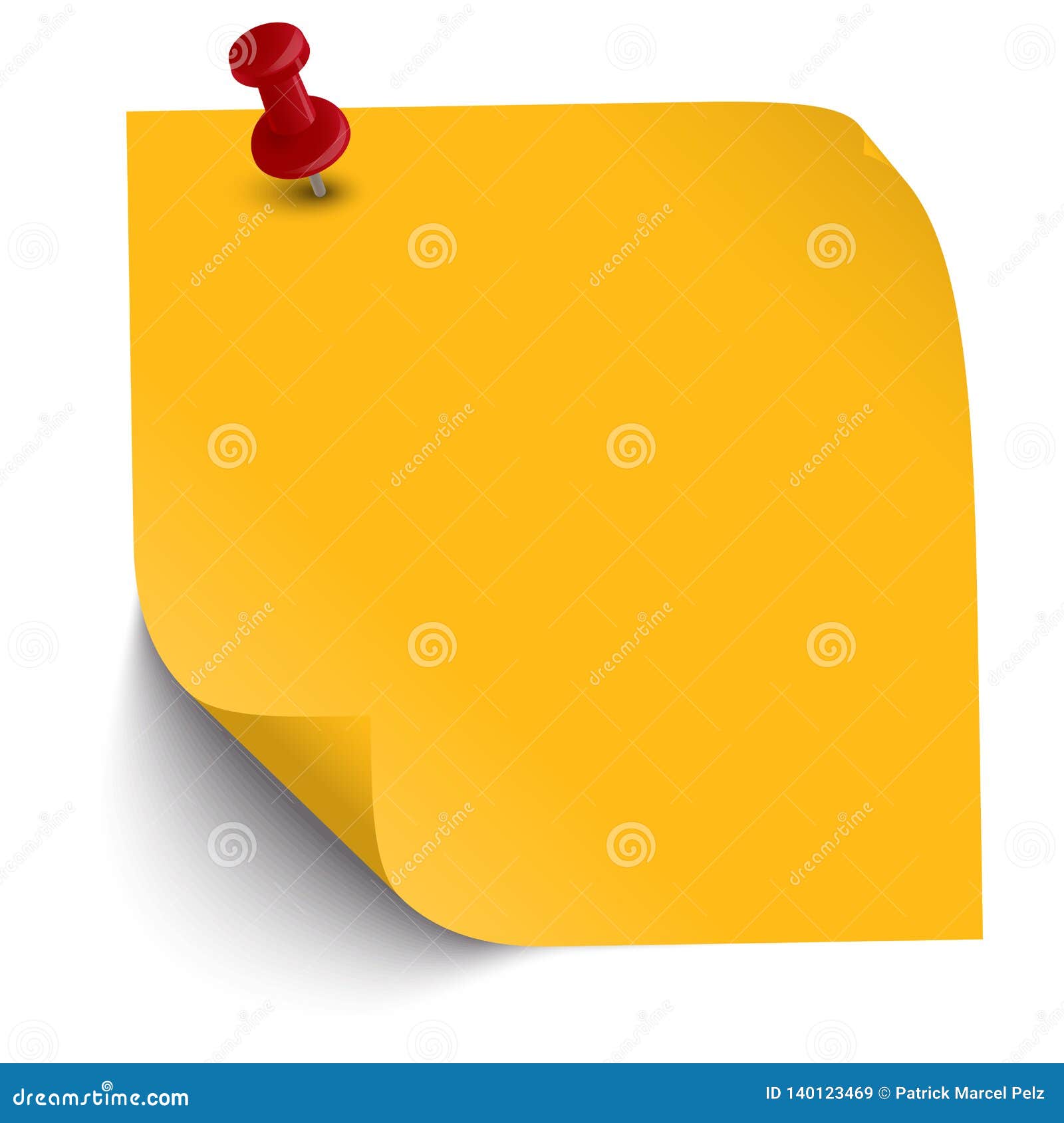 Sticky Note with Pin Needle Stock Vector - Illustration of office ...