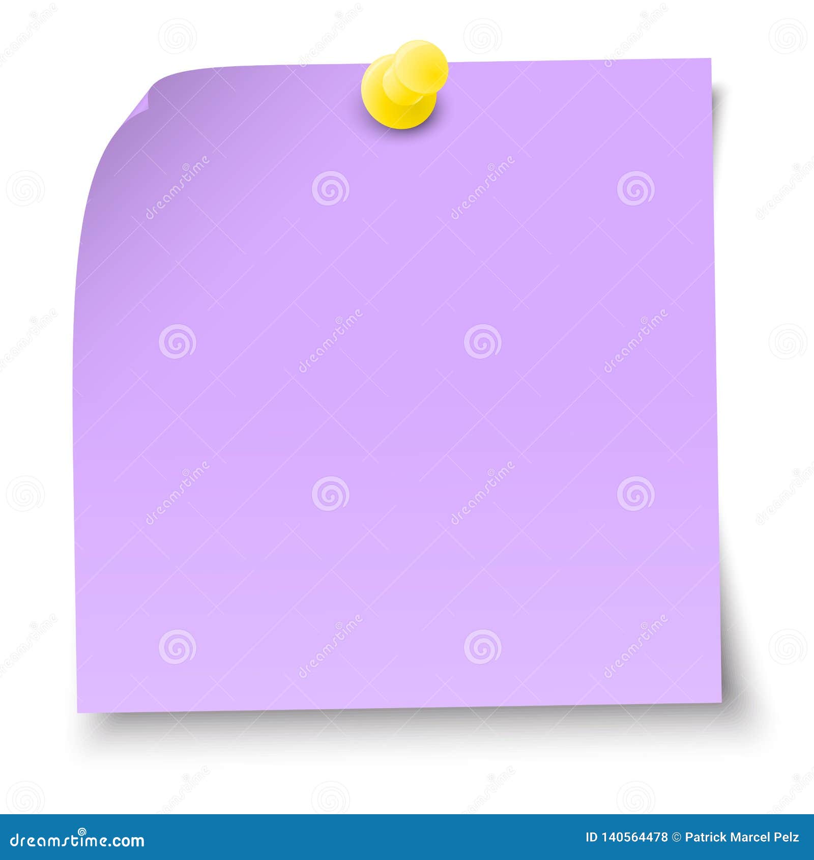 Sticky Note With Pin Needle Stock Vector - Illustration of notebook ...