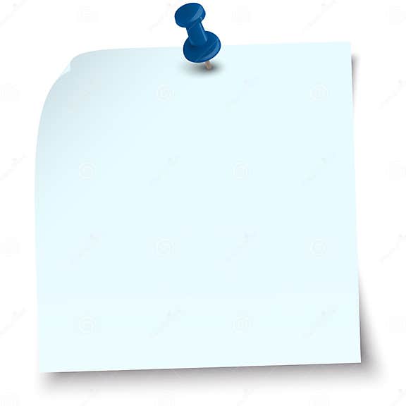 Sticky Note with Pin Needle Stock Vector - Illustration of adhesive ...