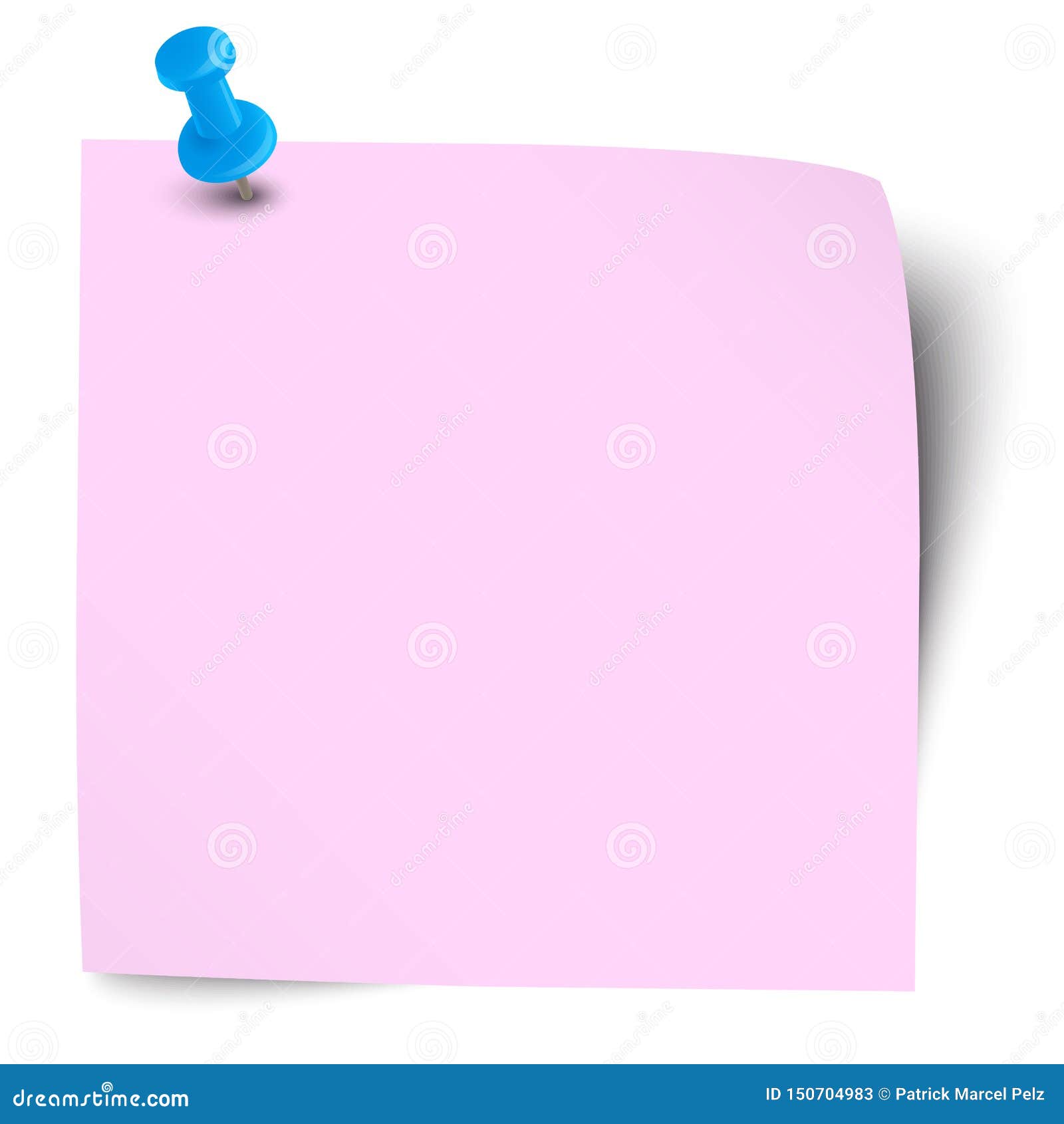 Sticky Note with Pin Needle Stock Vector - Illustration of notepad ...