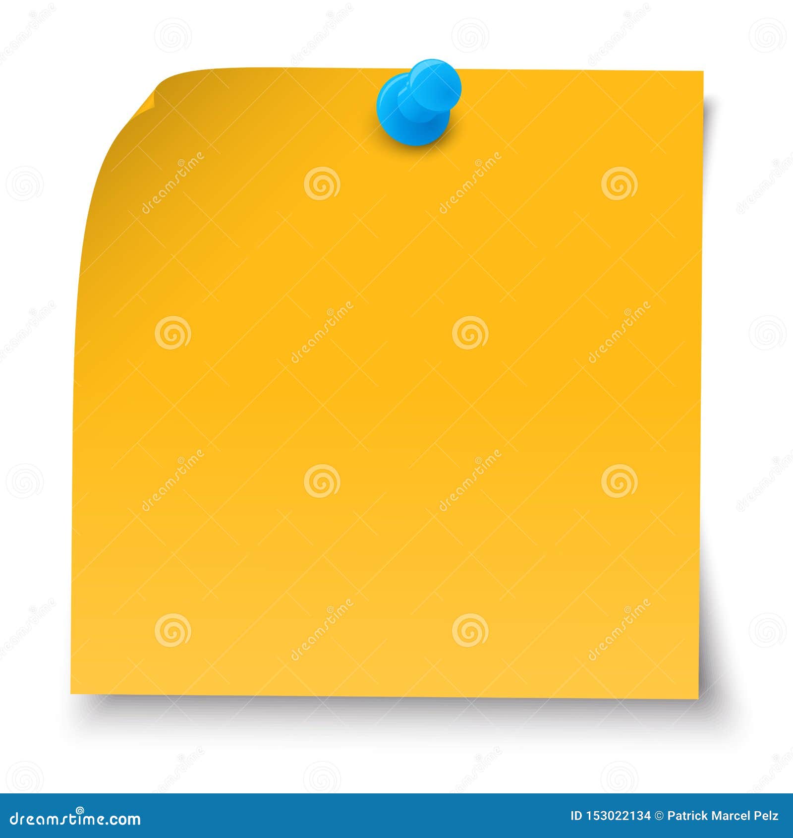 Sticky Note with Pin Needle Stock Vector - Illustration of thumbtack ...