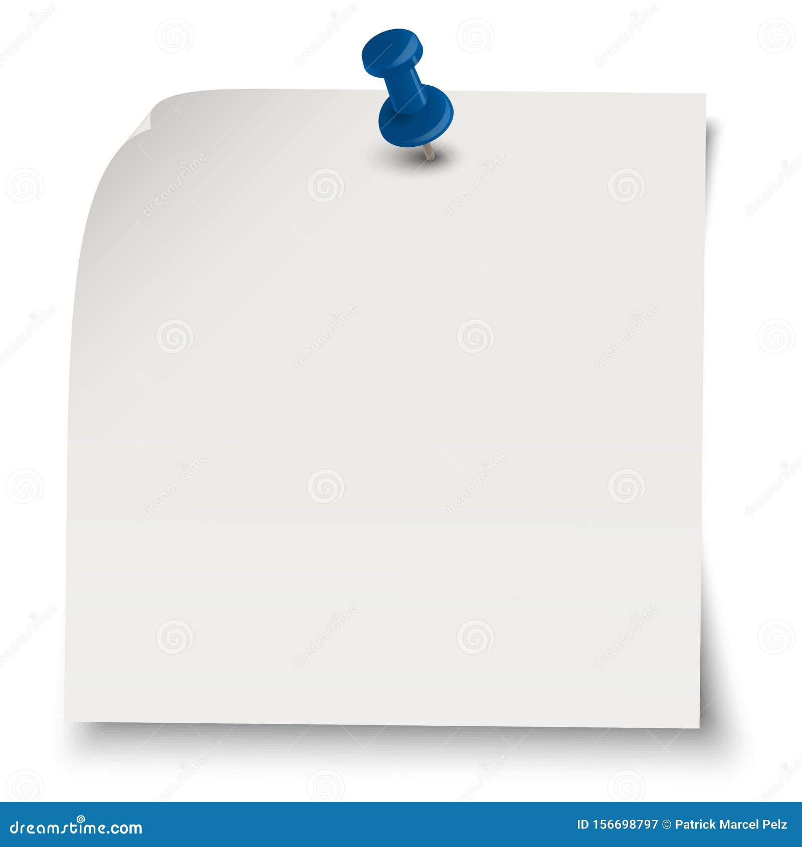 Sticky Note with Pin Needle Stock Vector - Illustration of notepad ...