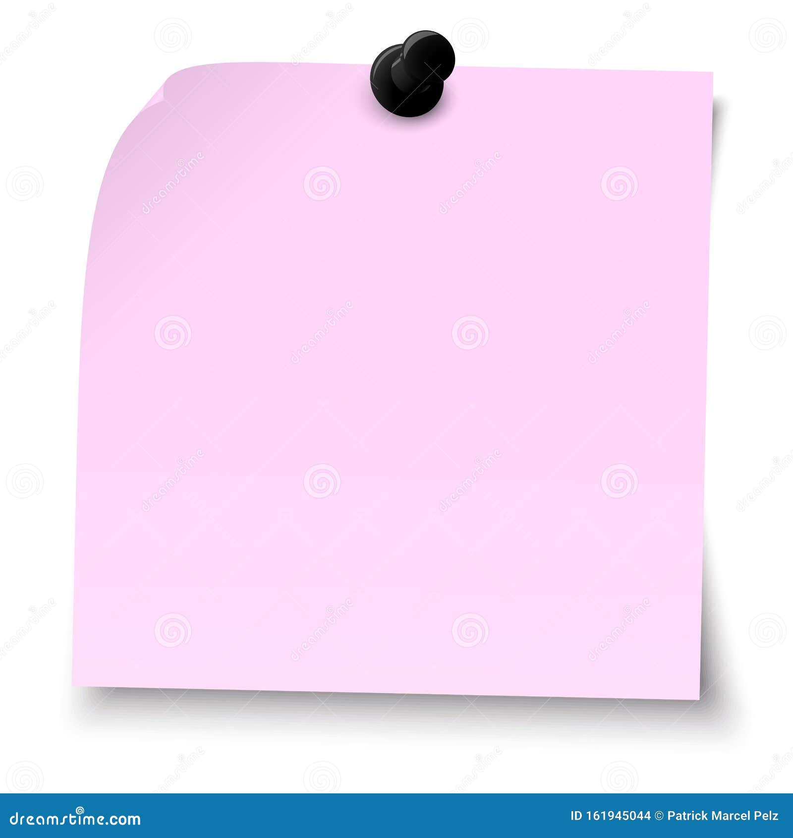 Sticky Note with Pin Needle Stock Vector - Illustration of pinboard ...