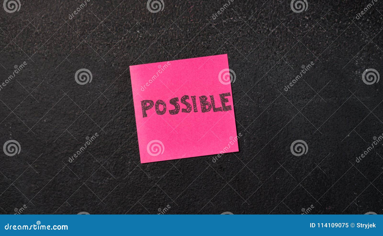 Sticky Note on the Blackboard Stock Image - Image of office, memo ...