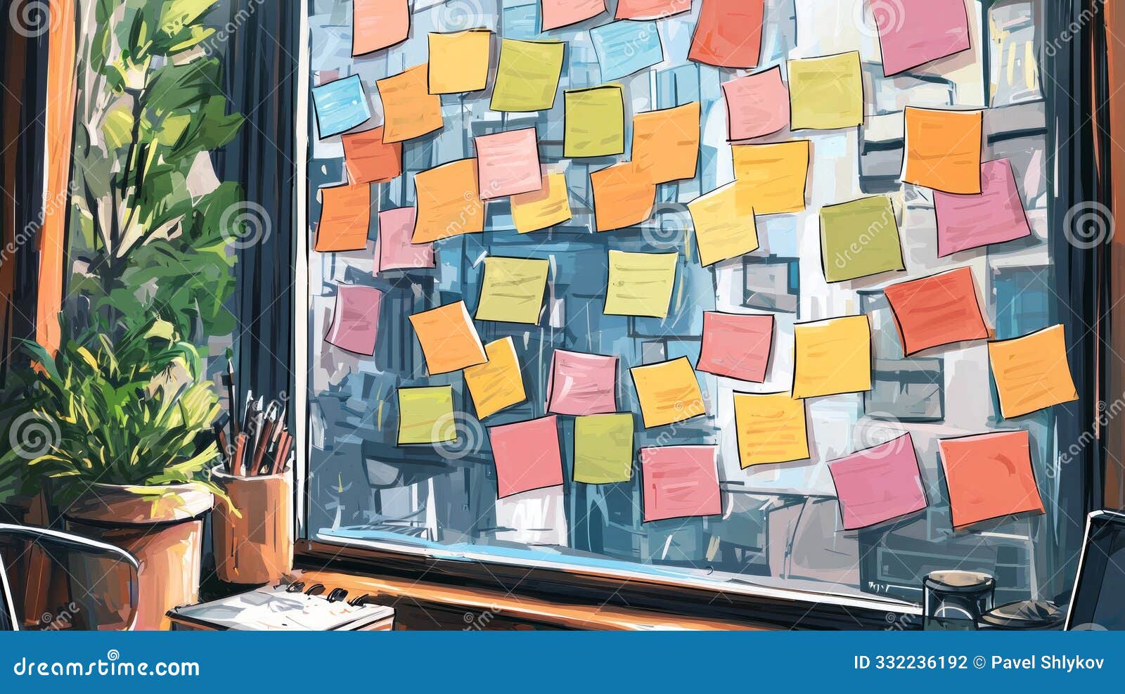 Sticky Note Post it Board Office Stock Photo - Image of board, office ...