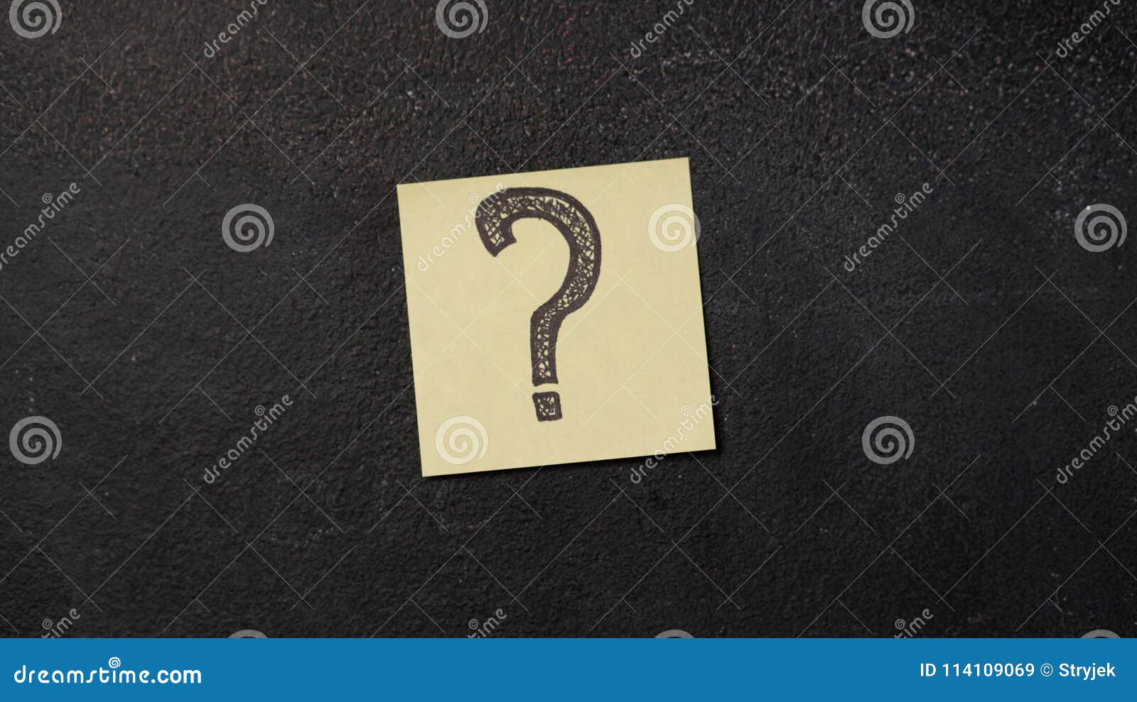 Sticky Note on the Blackboard Stock Image - Image of asking, board ...