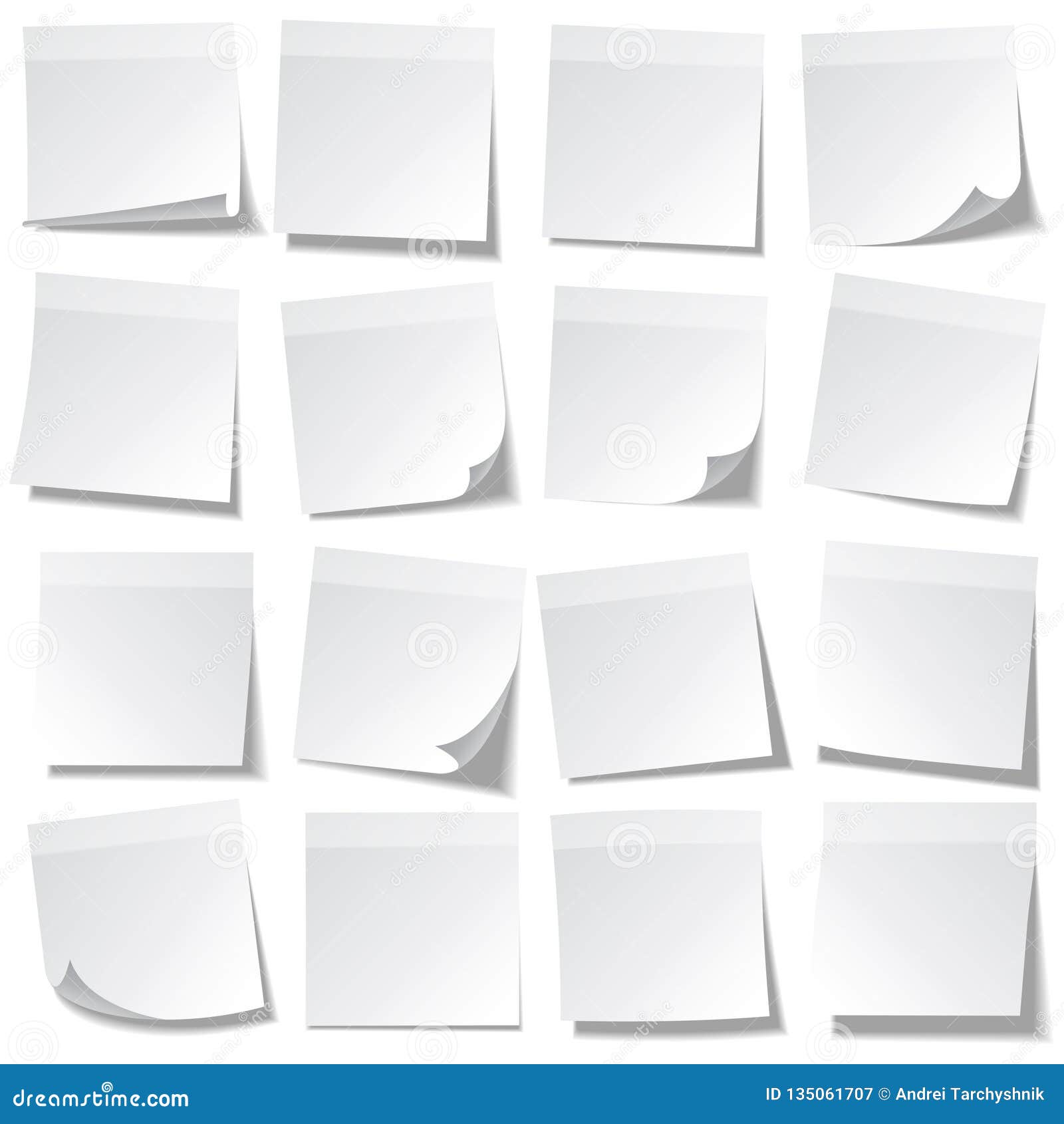 Sticky Note with Shadow Isolated on Transparent Background. White Paper ...