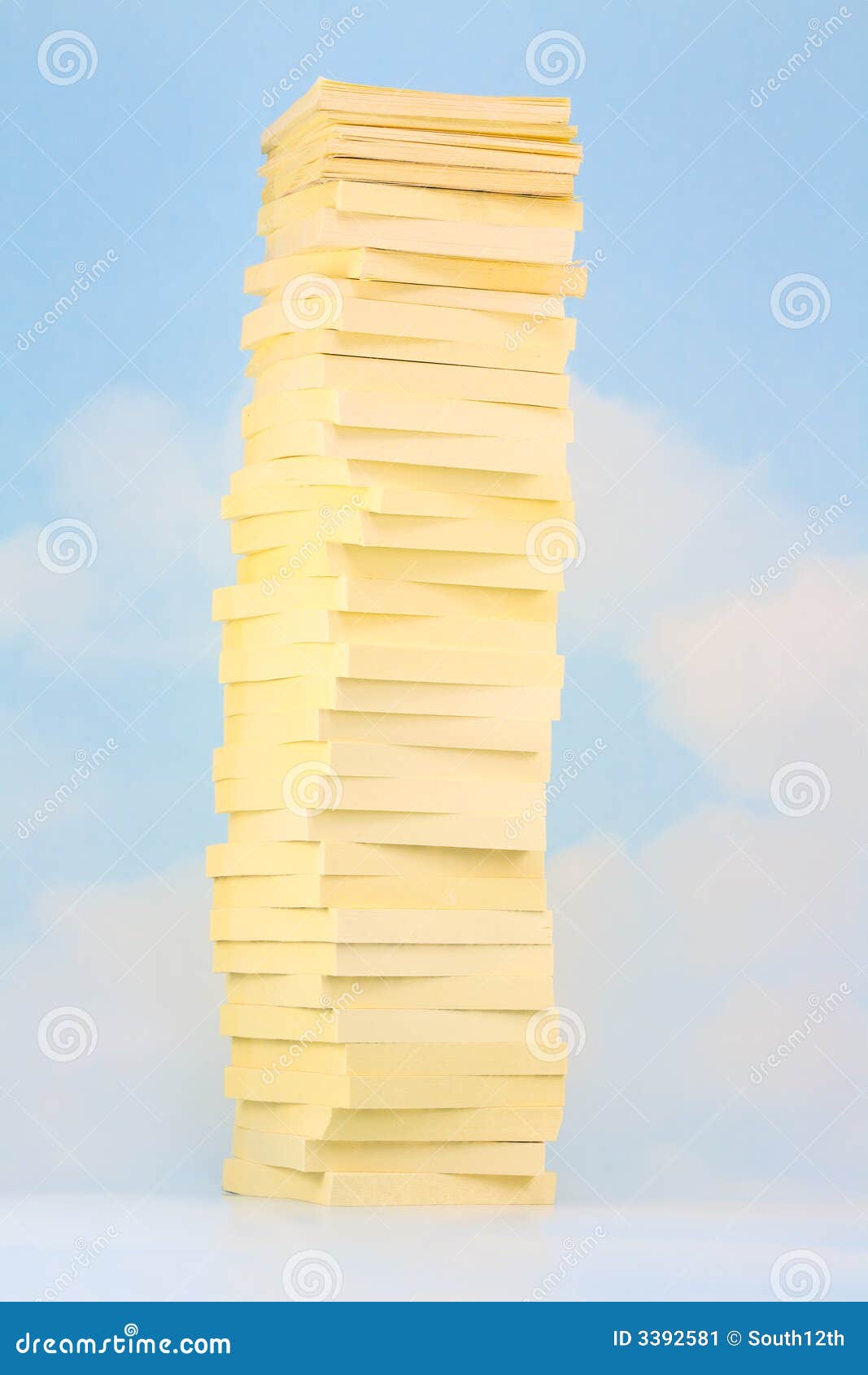 Sticky Note Sky Tower stock image. Image of clouds, blue - 3392581