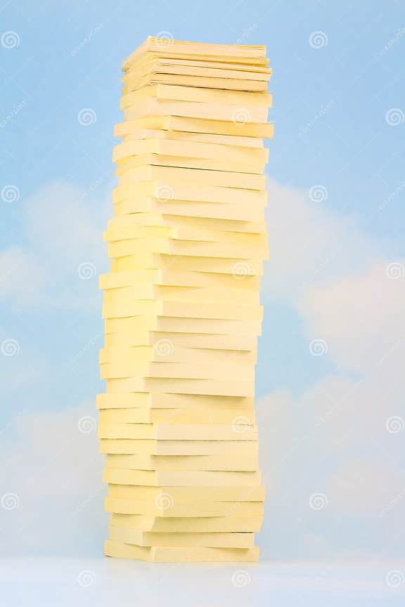 Sticky Note Sky Tower stock image. Image of clouds, blue - 3392581