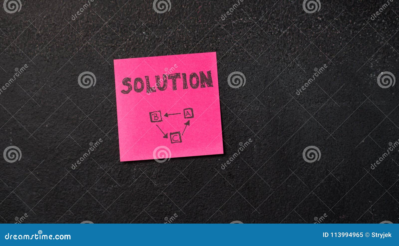 Sticky Notes on the Blackboard Stock Image - Image of board, pink ...