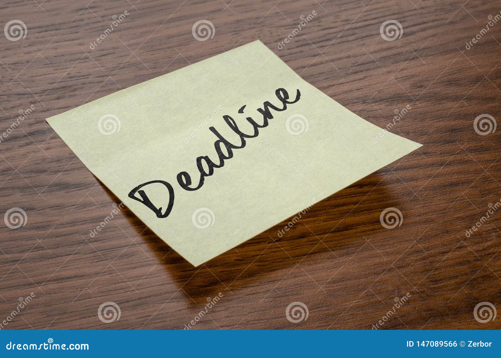 Sticky Note with the Text Deadline Stock Photo - Image of meeting ...