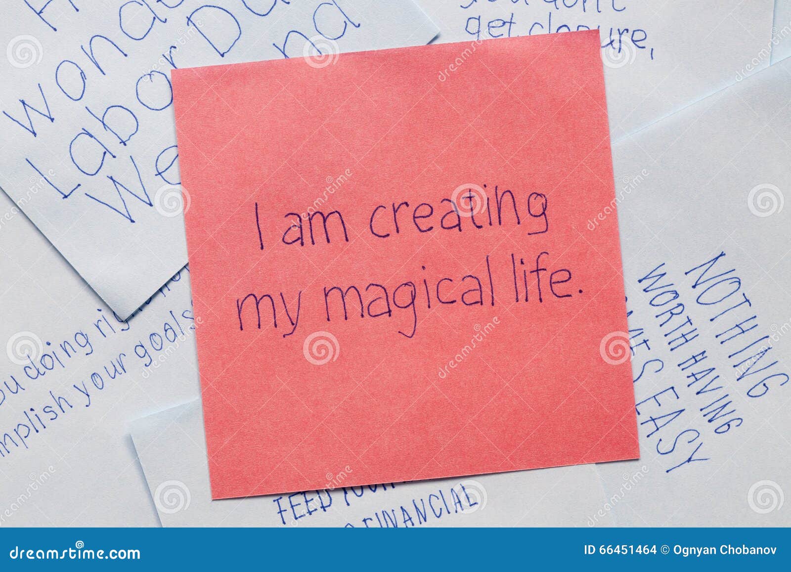 Sticky Note with Text I am Creating My Magical Life Stock Photo - Image ...