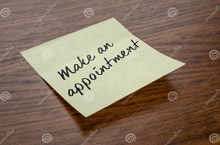 Sticky Note with the Text Make an Appointment Stock Photo - Image of ...
