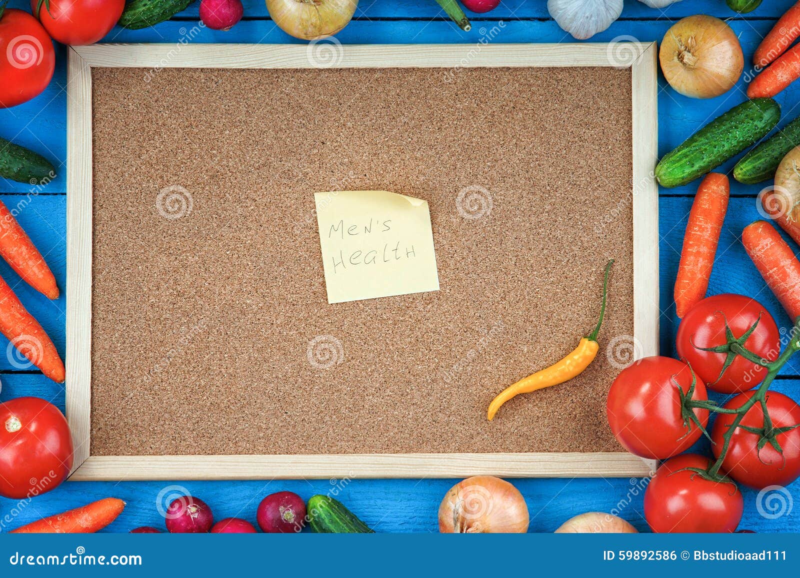 Sticky Note with Text Men`s Health and Vegetables Stock Photo - Image ...