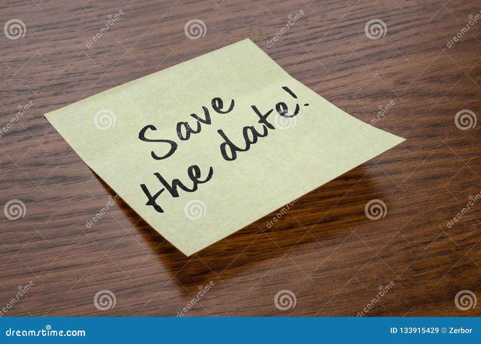 Sticky Note with the Text Save the Date Stock Image - Image of ...
