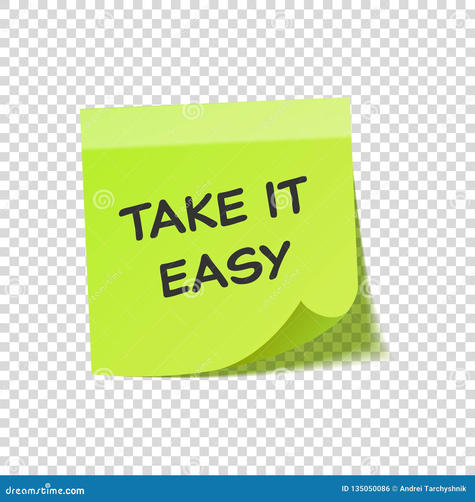 Sticky Note with Text and Shadow Isolated on Transparent Background Set ...