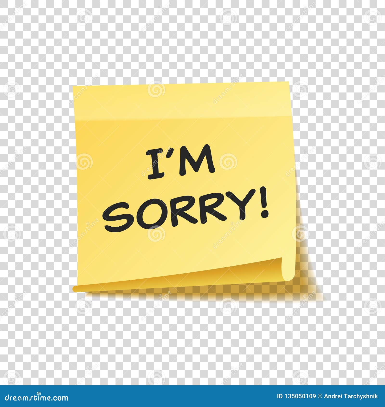 Sticky Note with Text and Shadow Isolated on Transparent Background Set ...