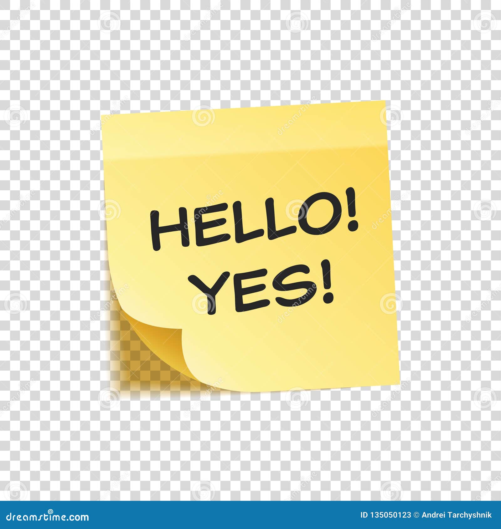 Sticky Note with Text and Shadow Isolated on Transparent Background Set ...