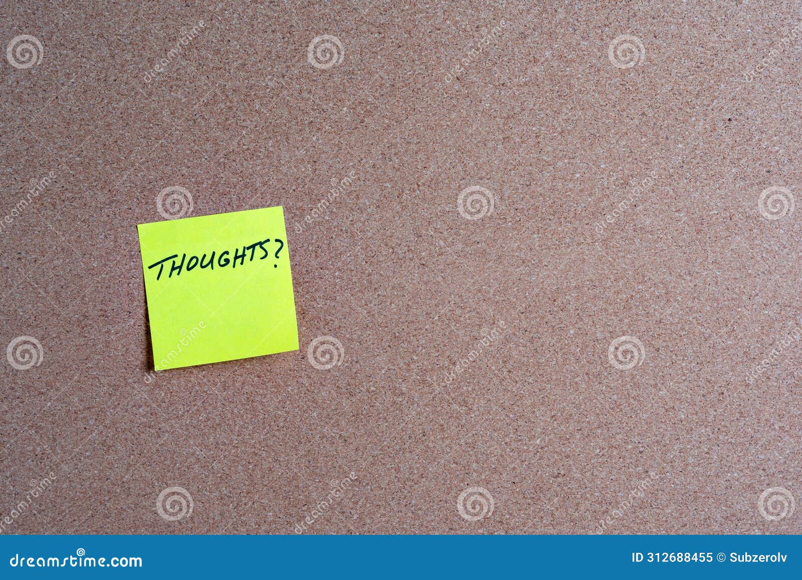 Sticky Note with Thoughts on a Corkboard Stock Image - Image of ...