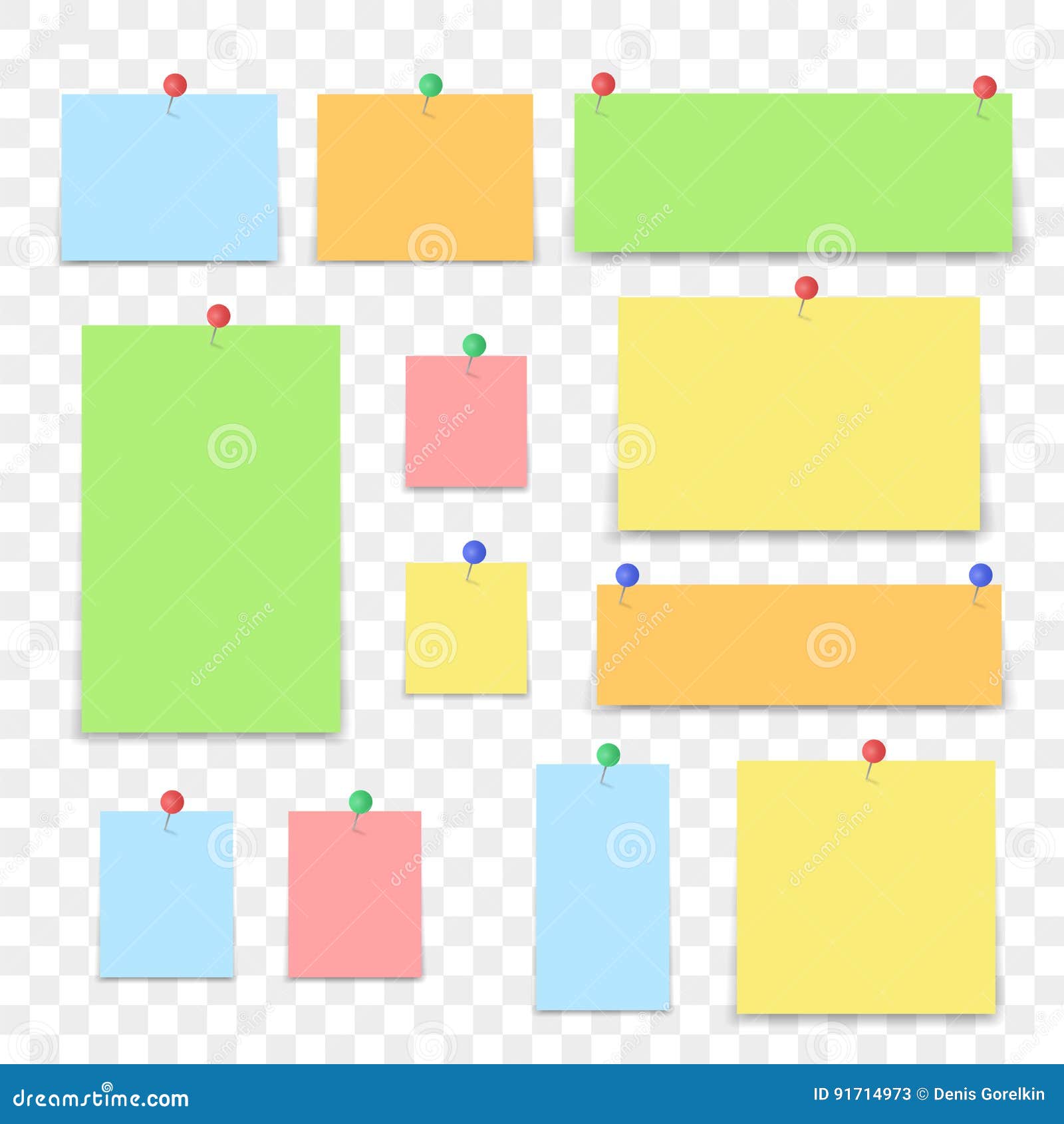 Sticky Note With Pin Needle Cartoon Vector | CartoonDealer.com #147891999