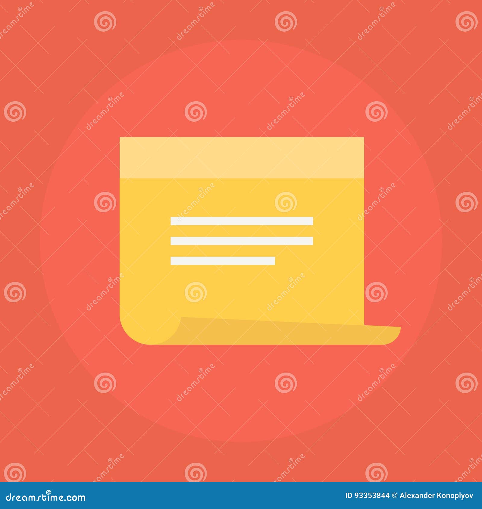 Sticky note vector icon stock vector. Illustration of sticker - 93353844