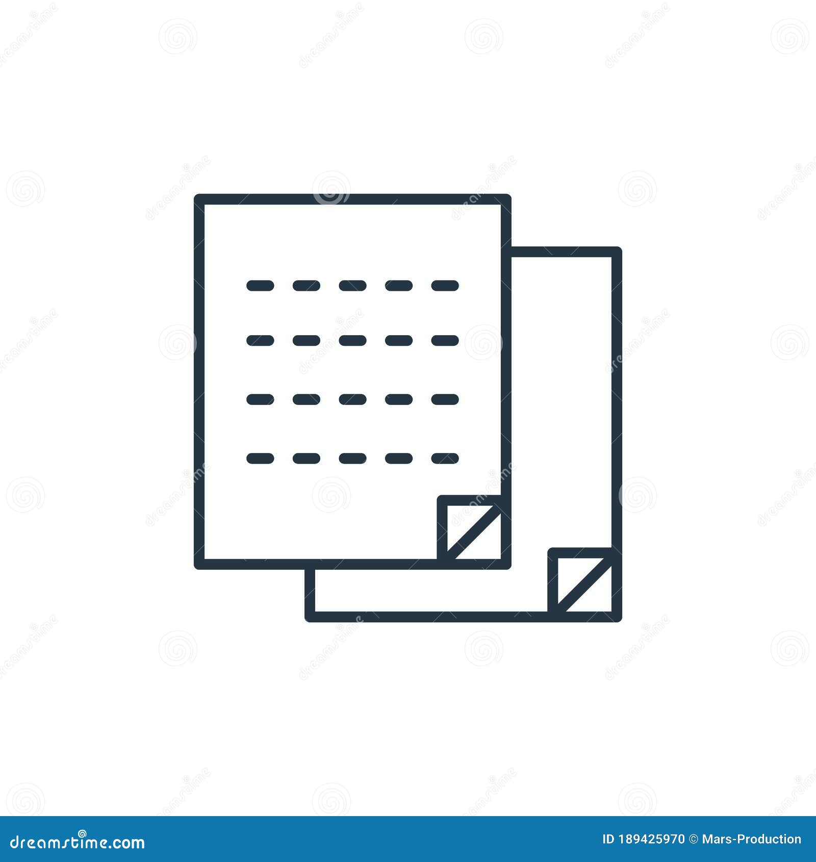 Sticky Note Vector Icon Isolated on White Background. Outline, Thin ...