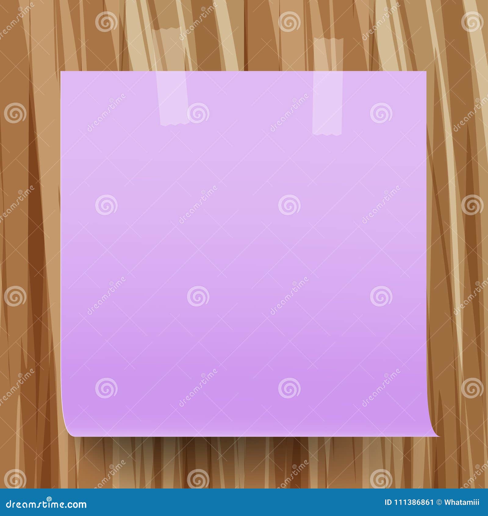 Sticky Note on Wood Broad Vector Eps10 Stock Vector - Illustration of ...