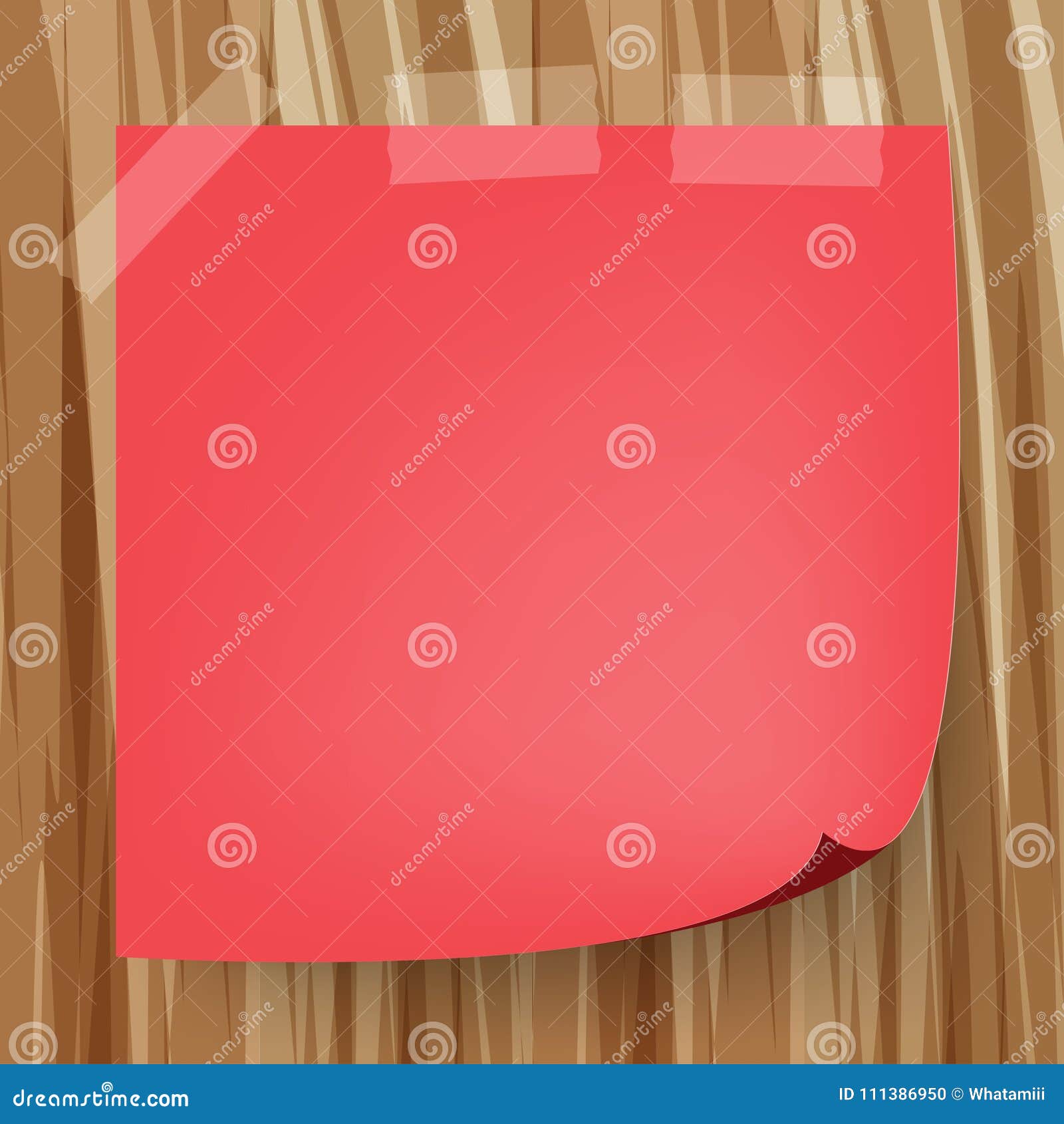 Sticky Note on Wood Broad Vector Eps10 Stock Vector - Illustration of ...
