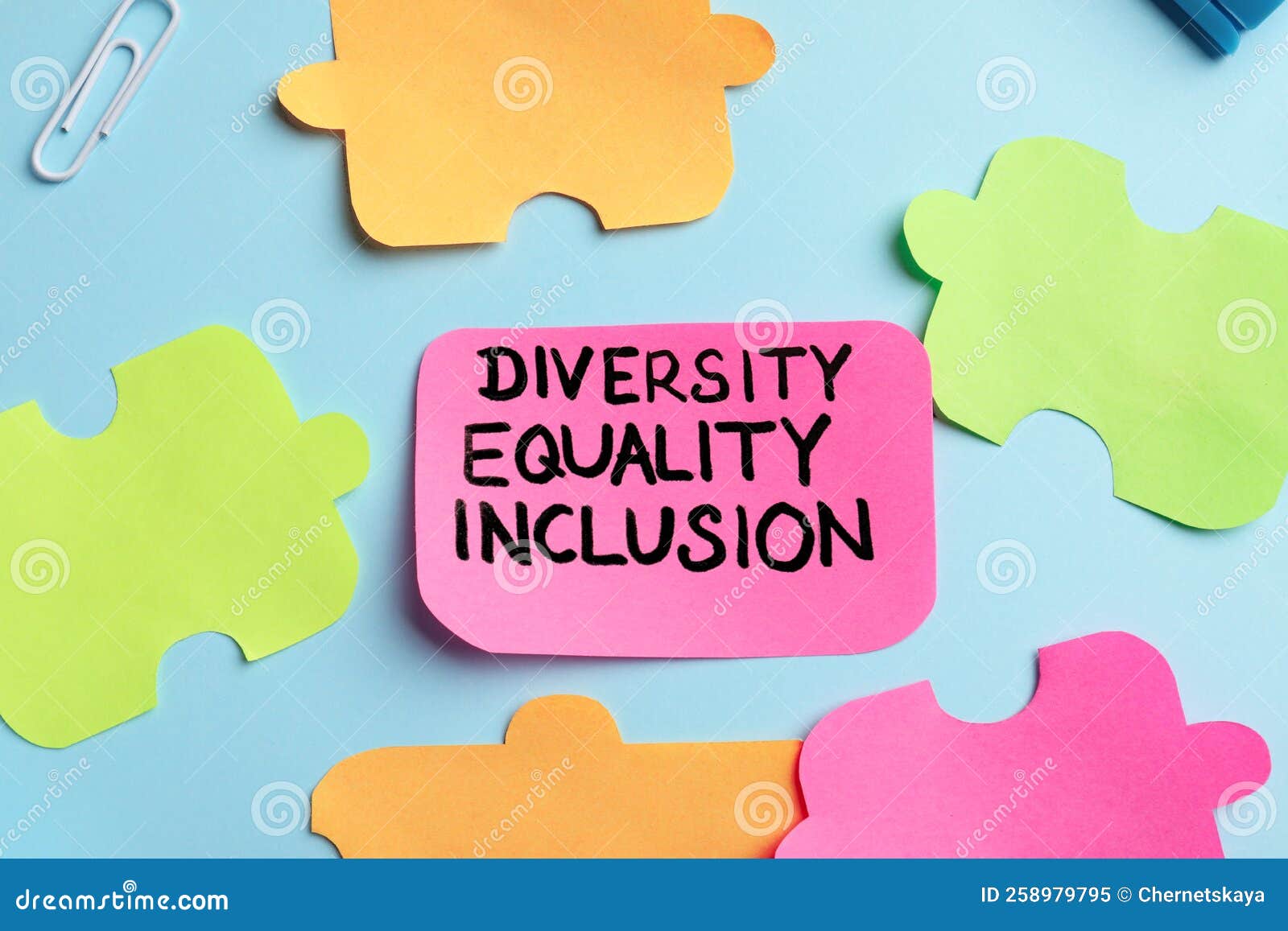 Sticky Note with Words Diversity, Equality, Inclusion and Paper Puzzle ...