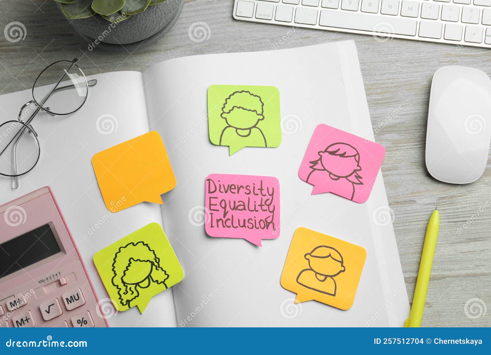Sticky Note with Words Diversity, Equality, Inclusion and Stationery on ...
