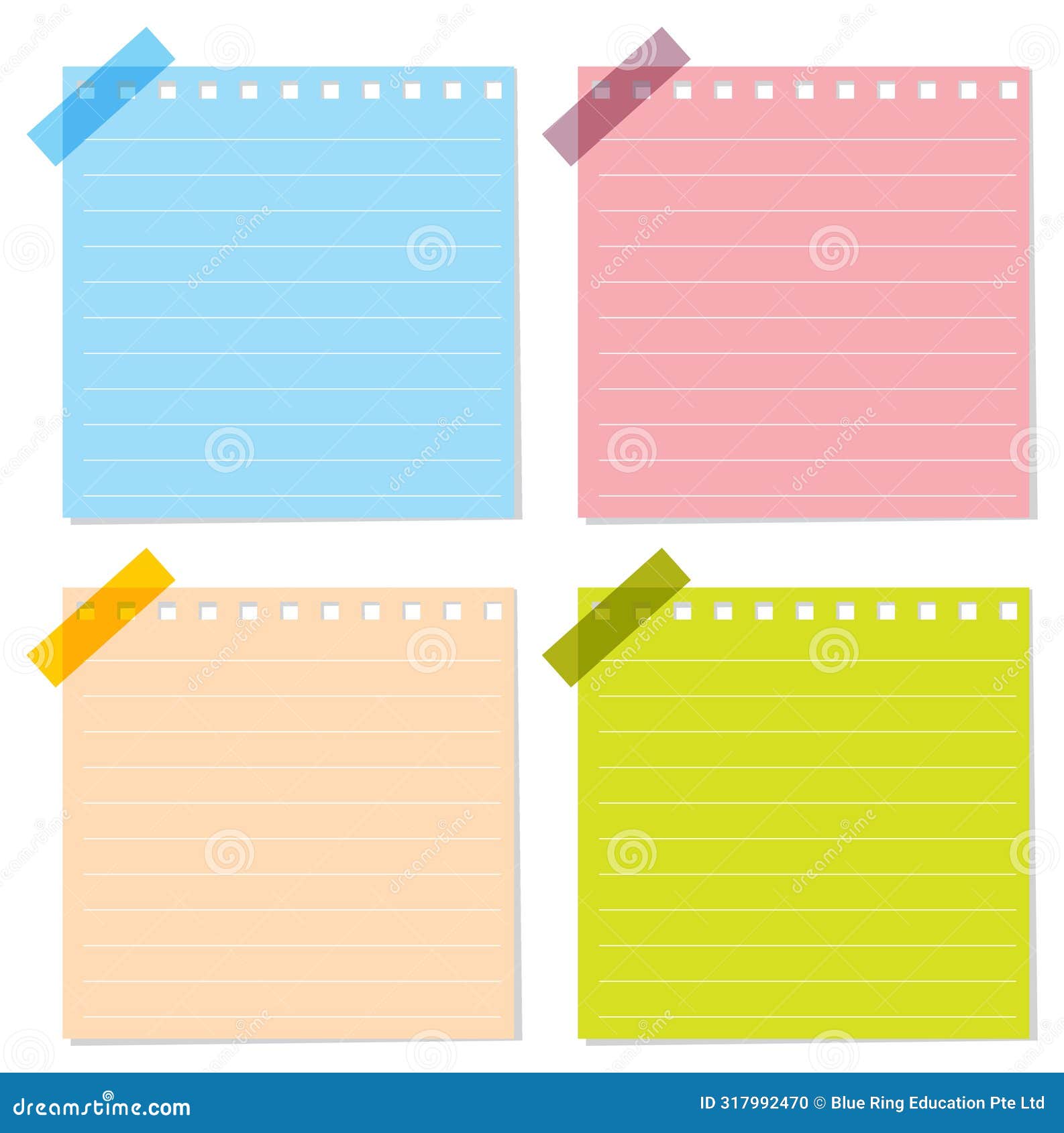 Sticky Notes with Adhesive Tape Stock Vector - Illustration of ...